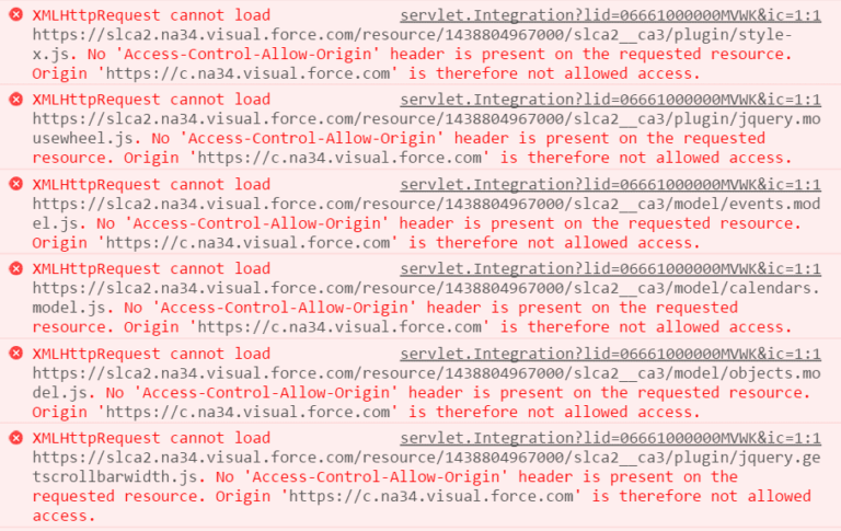 Cross-domain loading of an embedded Visualforce calendar - Mphasis Silverline
