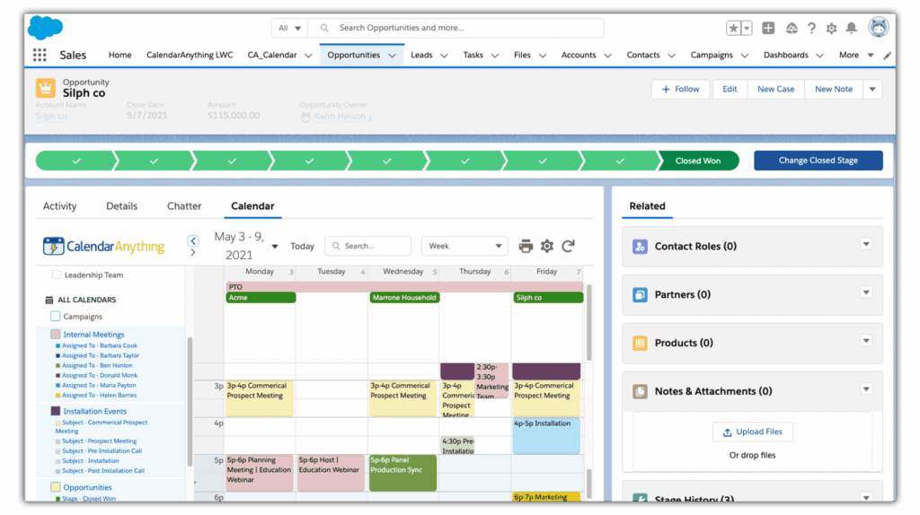 Salesforce Calendar App - CalendarAnything - Silverline