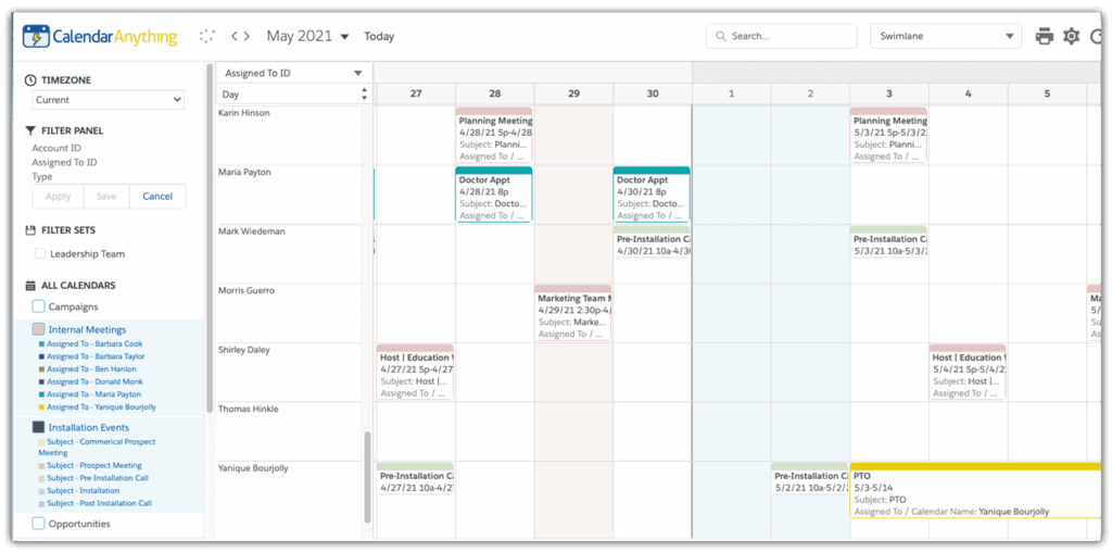 Salesforce Calendar App - CalendarAnything - Silverline