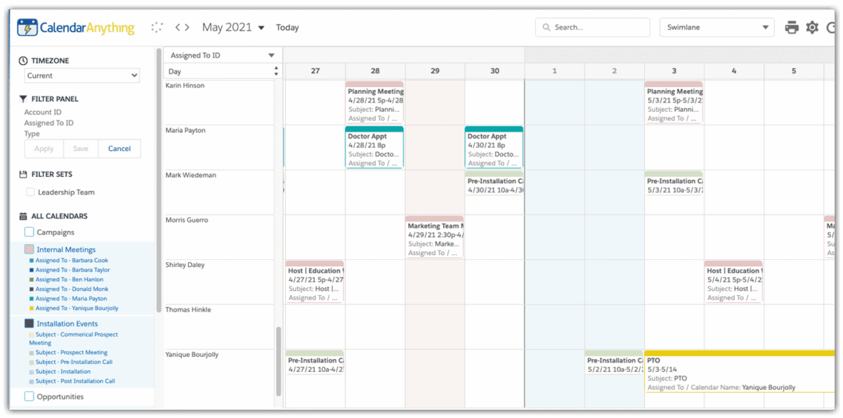 Salesforce Calendar App - CalendarAnything - Silverline